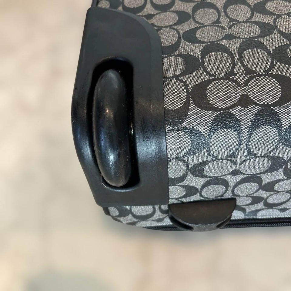 Coach Monogram Carry Case Gray/Black Used Travel Luggage with Scuff | eBay