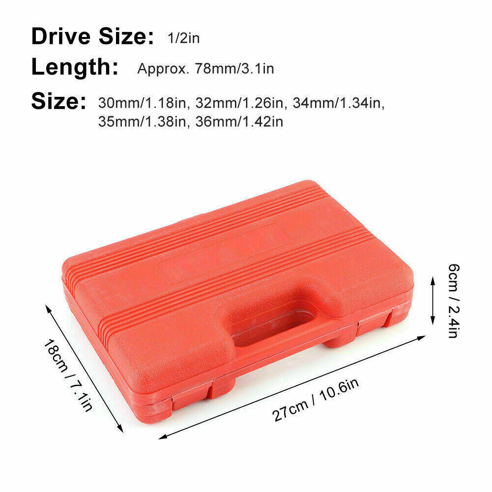 5X /2" Drive 2 Point Deep Socket Bit Star Hex Ratchet 30mm 32mm 34mm ...