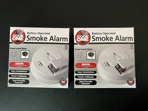 2 pack of smoke detector alarms Code one i9070 battery operated | eBay
