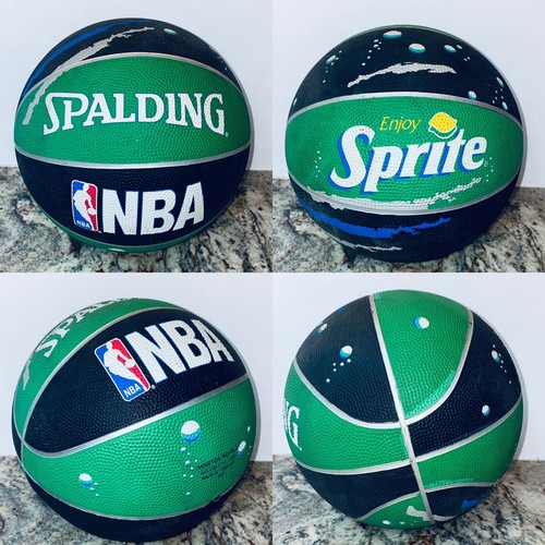 Vintage SPRITE Spalding NBA Green Black Basketball Ball Sport Coca-Cola ...
