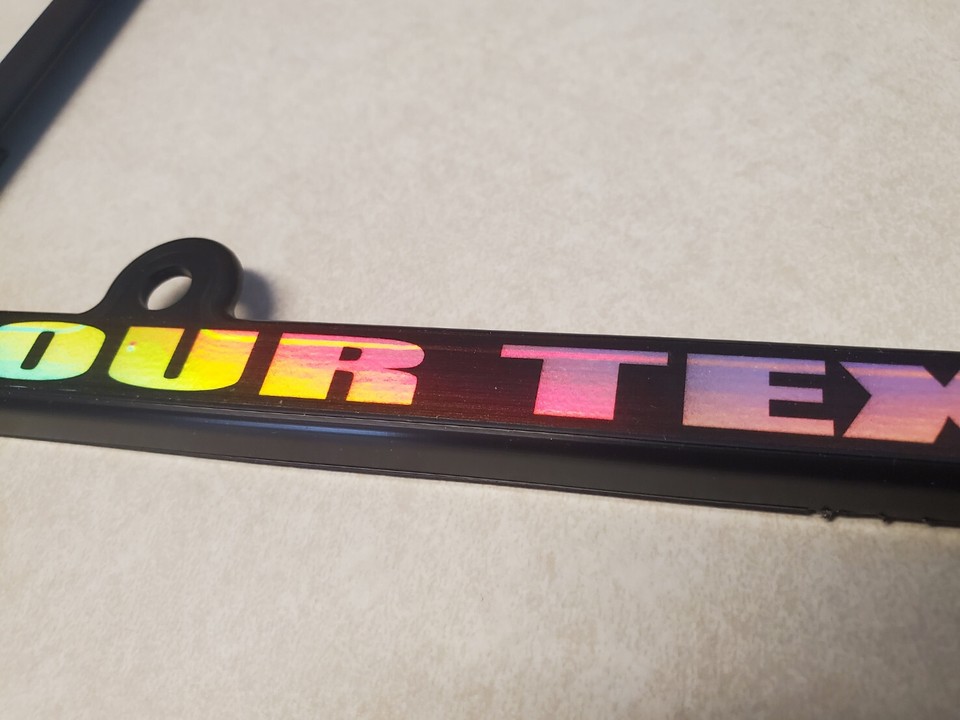 holographic oil slick color changing CUSTOM TEXT CUSTOMIZED License ...