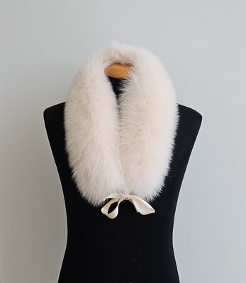 Fox collar,real fur collar, light pink fox fur collar,fox fur collar | eBay