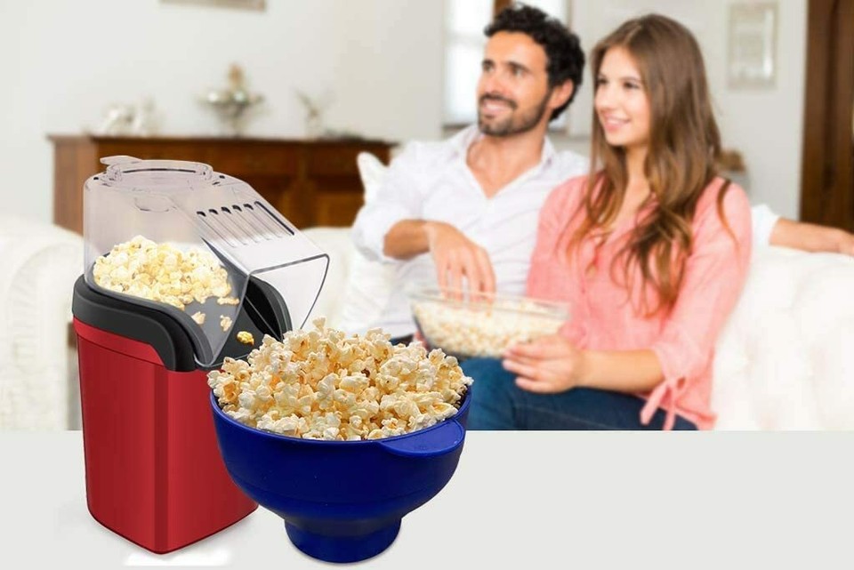 Hot Air Popcorn Maker Machine Electric 1200W No oil needed Healthy ...