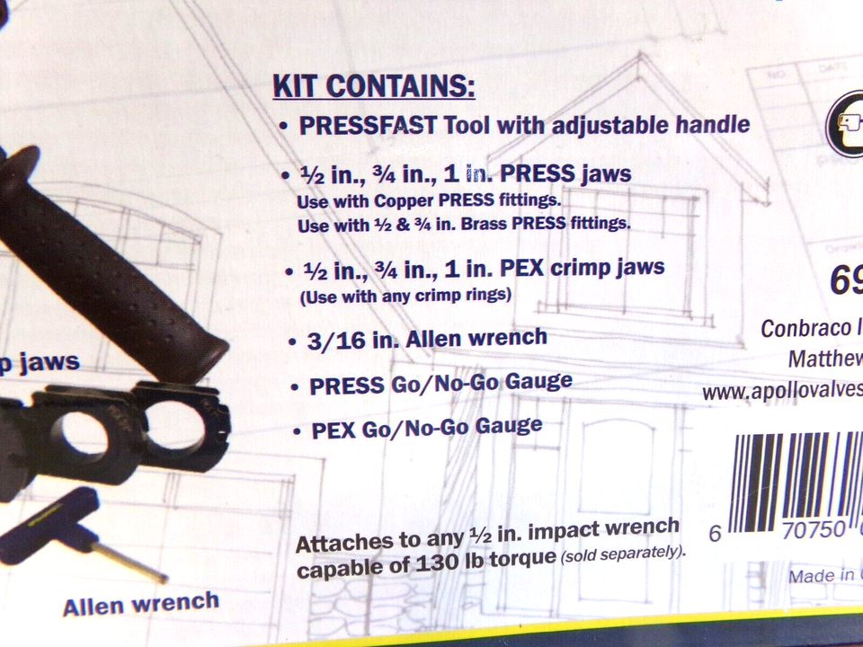 Apolloxpress Pressfast Copper Press an PEX Crimping Tool 69PFT | eBay