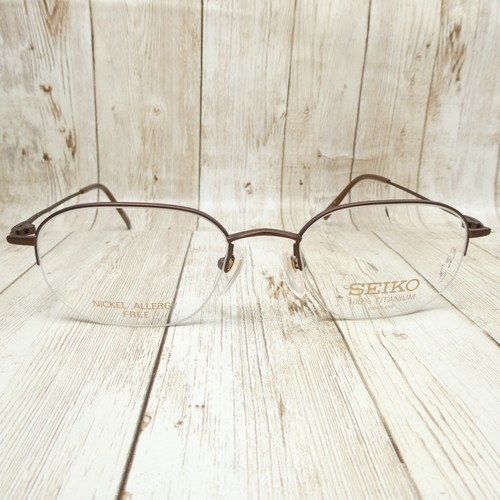 Seiko Brown Titanium Half-Rim Eyeglasses FRAMES - T535 307 53-20-140 ...