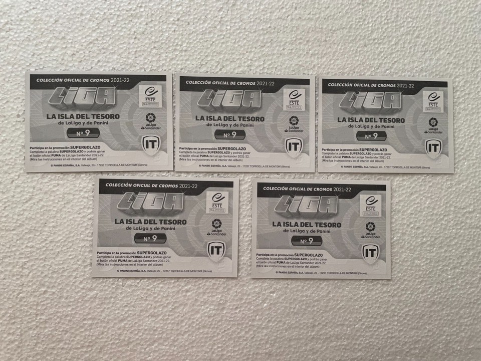 Panini Spanish La Liga 2021-2022 5 x Lionel Messi Más Balones de Oro ...