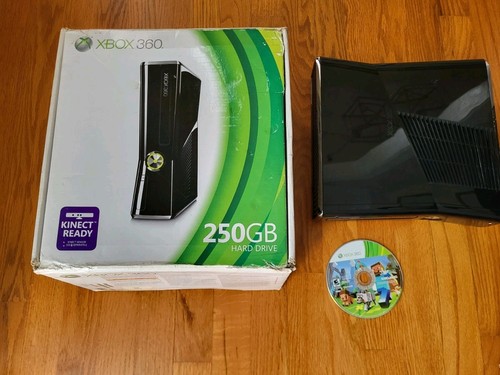 Xbox 360 Console Slim 250GB Complete In Box CIB W/ Controller + Cable ...