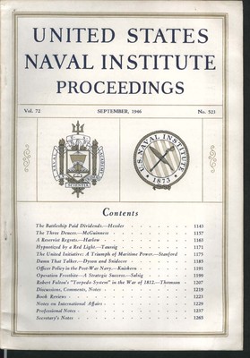 UNITED STATES NAVAL INSTITUTE PROCEEDINGS William Hessler Robert Fulton ...