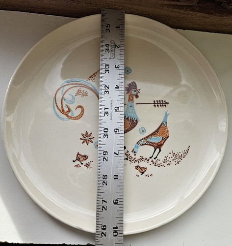 Vtg Taylor Smith Colorcraft Peppermint Roo Dinner Plates 10" Set 2 MCM ...