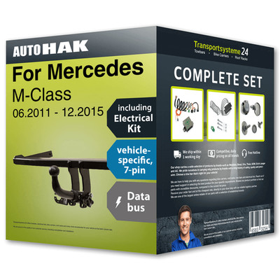 Towbar detachable for MERCEDES M-Class 11-15 + 7pin spec. electrical ...