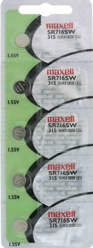Maxell 315 Watch Cell Batteries SR716SW SILVER-OXIDE New Sealed (5Pack ...