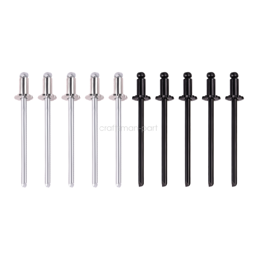 5 Silver & 5 Black Stainless Steel Rivets VIN Door Tags For Chrysler GM ...