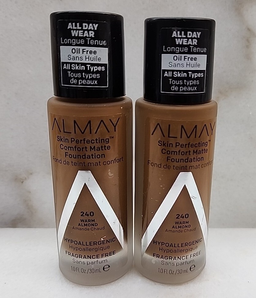 Set Of 2 Almay Skin Perfecting Comfort Matte Foundation 240 WARM ALMOND ...