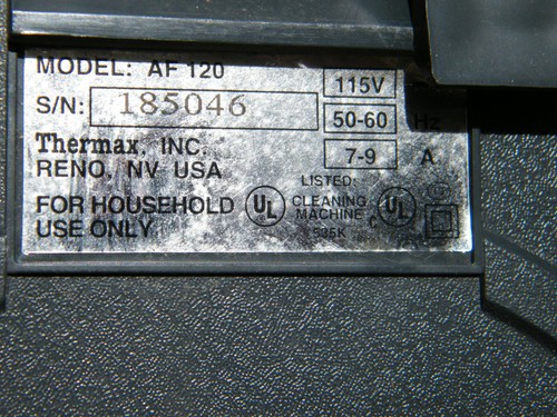 THERMAX AF Canister Vacuum Extractor Carpet Cleaner - Base, Hose, Power ...