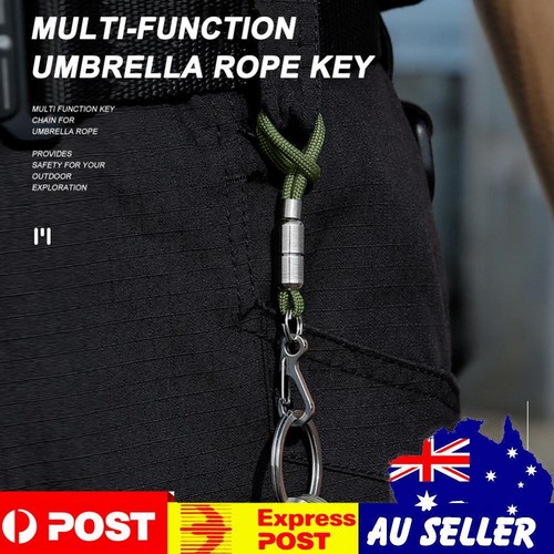 Anti Lost Keychain Lanyard Key Rings Parachute Cord Carabiner (Army ...