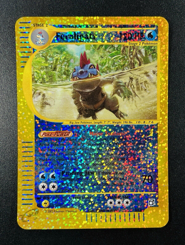 2002 Pokemon FERALIGATR Expedition Set REVERSE HOLO eReader BOX TOPPER ...