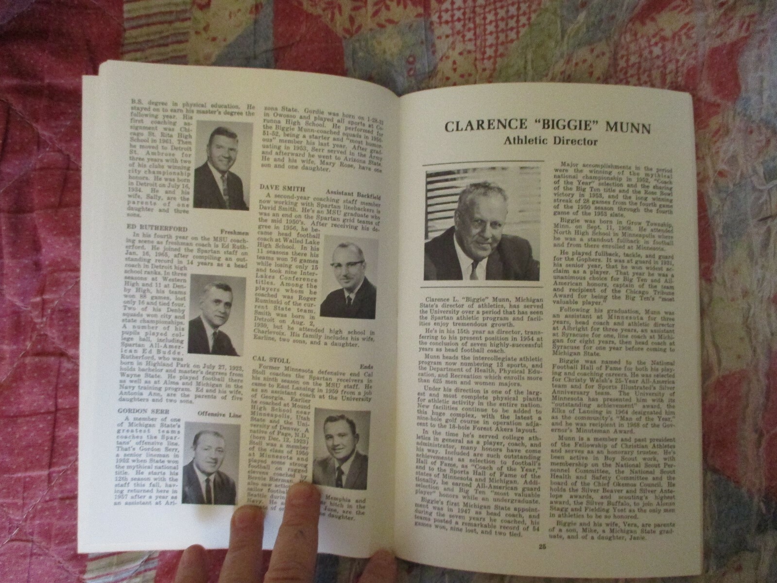 1968 MICHIGAN STATE SPARTANS FOOTBALL MEDIA GUIDE Yearbook Program BILL ...