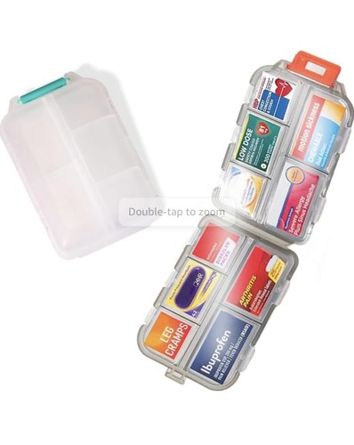 (2 Pieces )DIY Pocket Pharmacy with Medicine Labels Travel Daily Pill ...