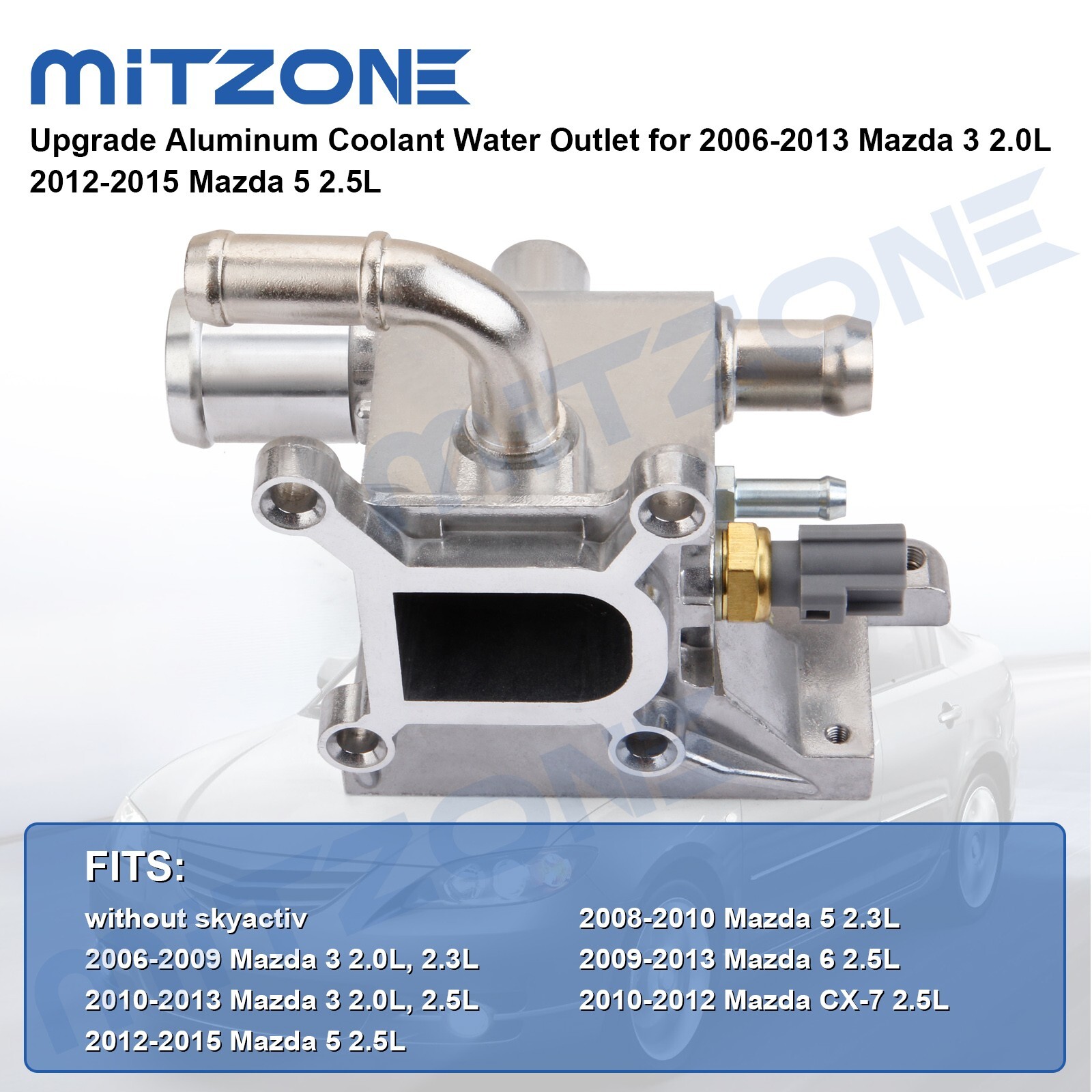 Upgrade Coolant Water Outlet for 2006-2013 Mazda 3 2.0L 2012-15 Mazda 5 ...