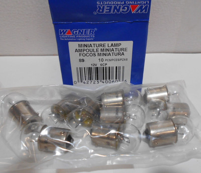 Lot / Box of 10 Wagner 89 12V 6CP Courtesy Bulbs | eBay