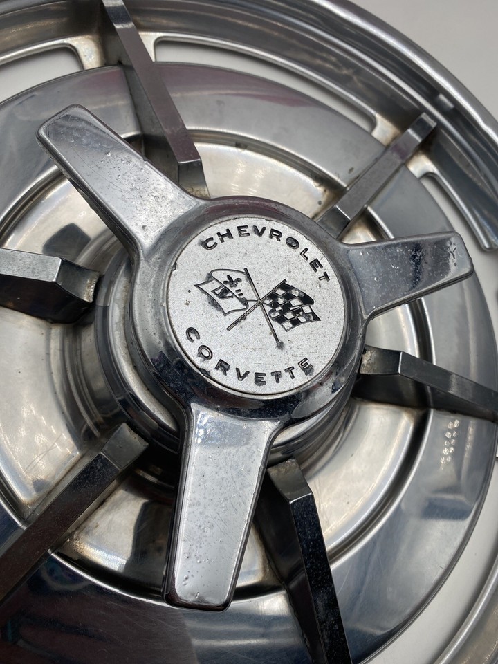 1963 Chevy Corvette Hubcaps Set of 4 Stainless Steel Body Originals ...