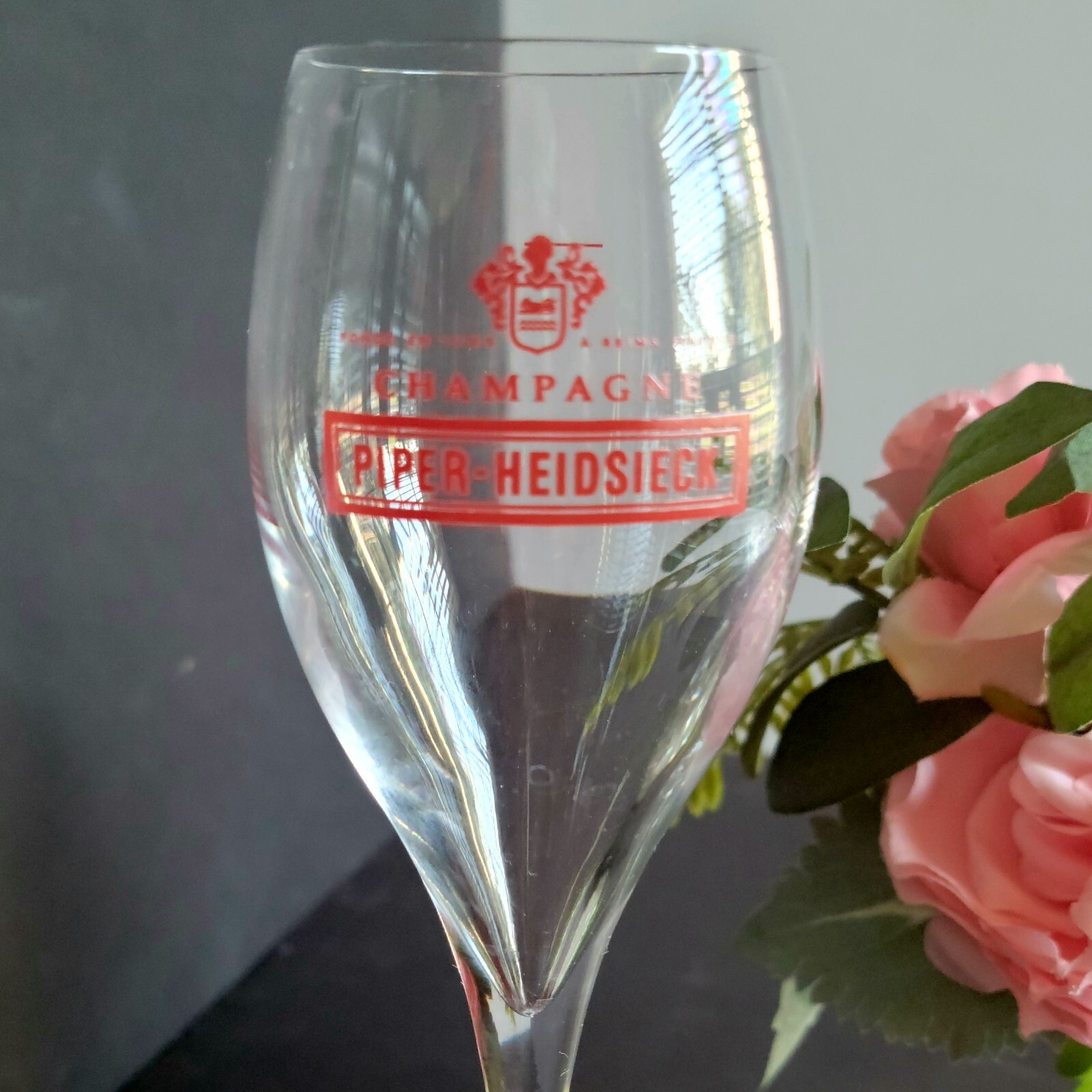 Piper Heidsieck Champagne Flutes Clear Glass Red Label Set of 2 | eBay