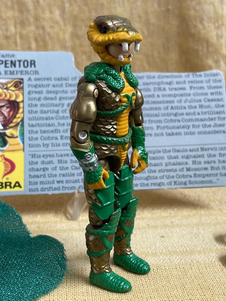 1986 GI Joe SERPENTOR V1 100% Complete w/ File Card Great Figure ...