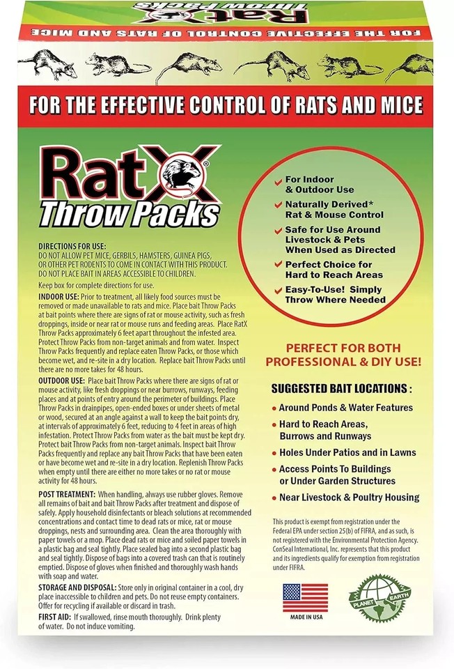 Throw Packs- for All Species of Rats and Mice Safe around Pets | eBay