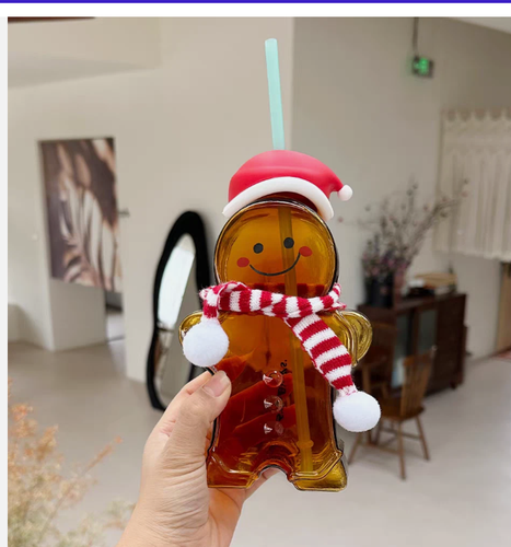 China Starbucks Merry Christmas Gingerbread Man 24oz Glass Straw Cup ...