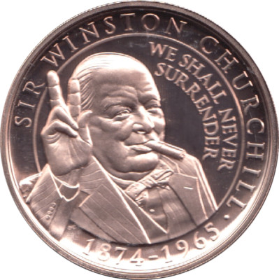 2015 Proof Commemorative One Crown Coin Winston Churchill Shall Never ...