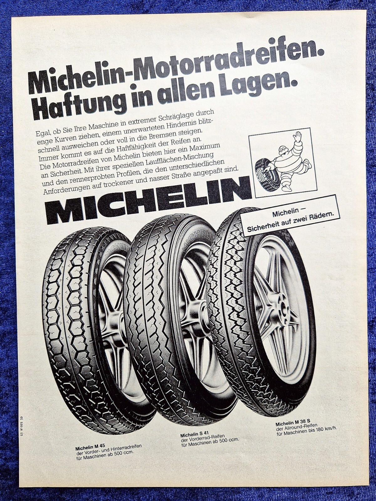 Michelin Motorradreifen, originale Werbung aus 1981 | eBay