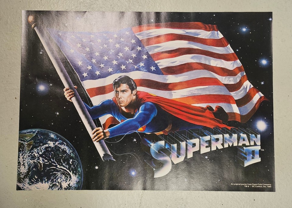 DC Comics Superman 2 The Movie Christopher Reeve Poster 23"x16" Promo ...