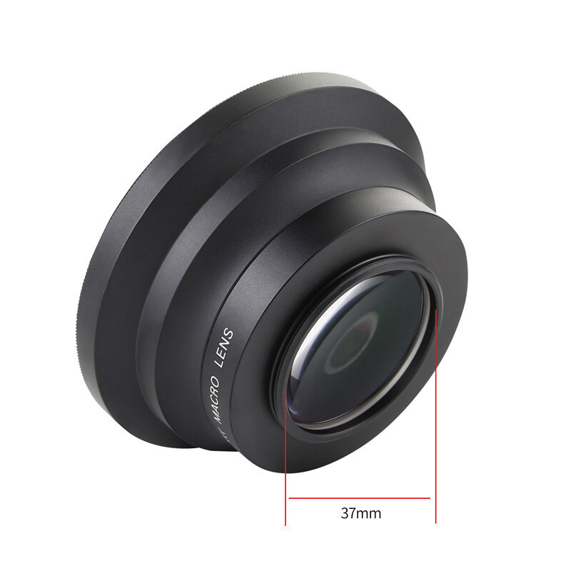 Professional 37mm Macro+72mm Wide Angle Lens 0.39X Full for 4K ...