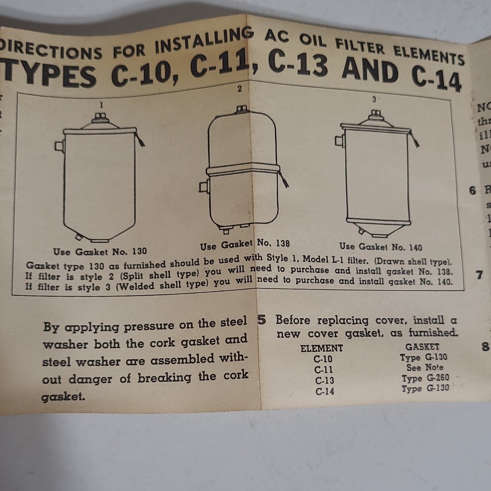 VINTAGE AC KLEER KLEEN & FRAM Oil Filter CARTRIDGE Car Parts Lot Of 3 ...