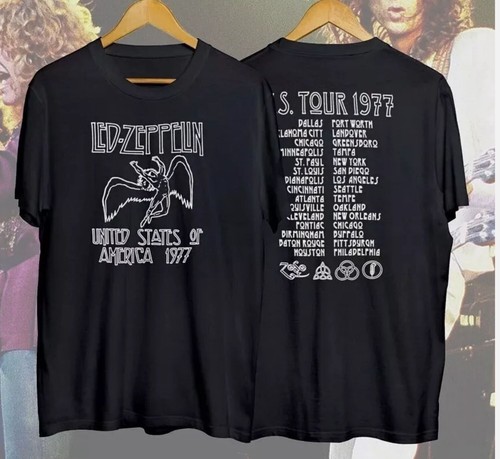 vintage Led Zeppelin 1977 american tour black t-shirt for fans | eBay