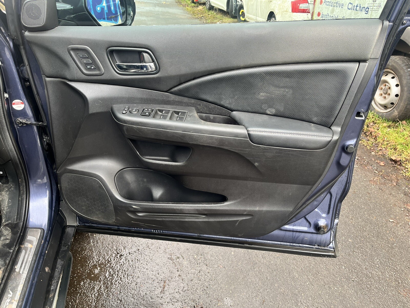 HONDA CRV MK4 FRONT DRIVER SIDE DOOR CARD BLACK LEATHER INC WINDOWS ...