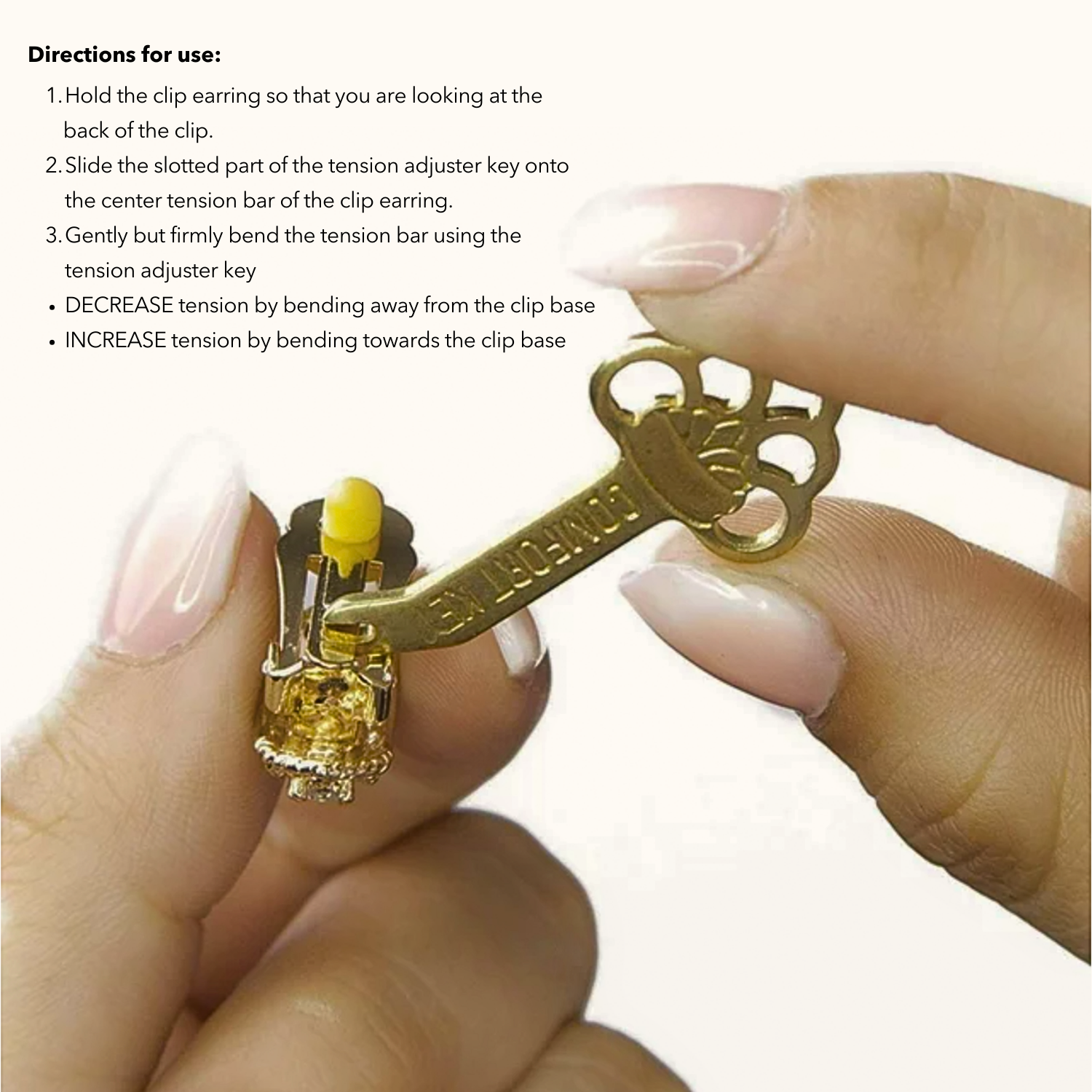 E'arrs Clip-On Earring Tension Key Adjustment Tool • Comfortable Wear ...