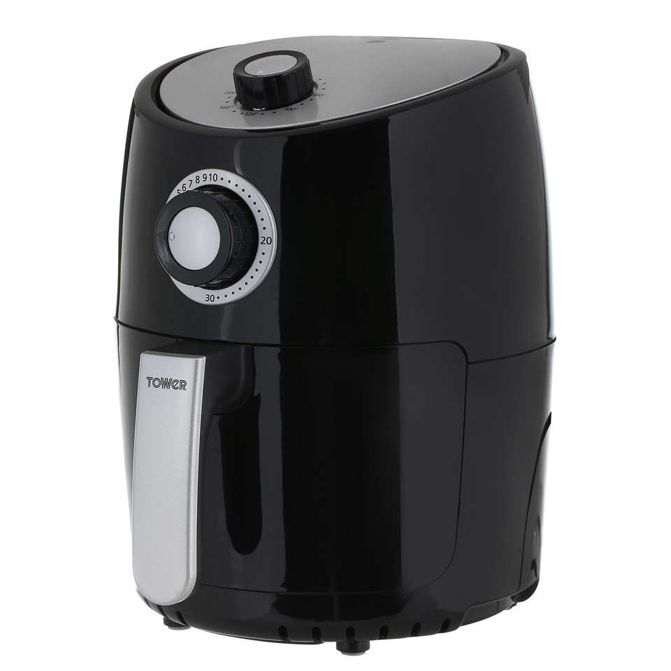 Tower Rapid Air Fryer 1000 Watt 30 minute Timer Compact 2.2 Litre Black ...