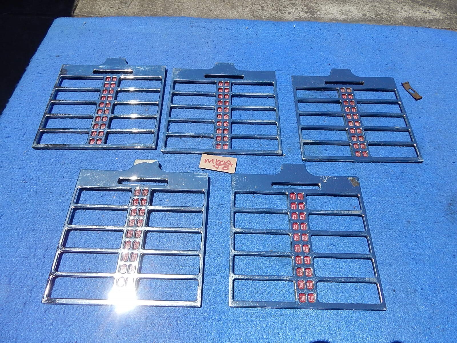 Seeburg M100A Cabinet Program Holder Assembly - set of five pieces | eBay