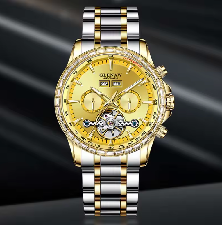 GLENAW Mechanical Watch Men's Automatic Watch For Men Watch Waterproof ...
