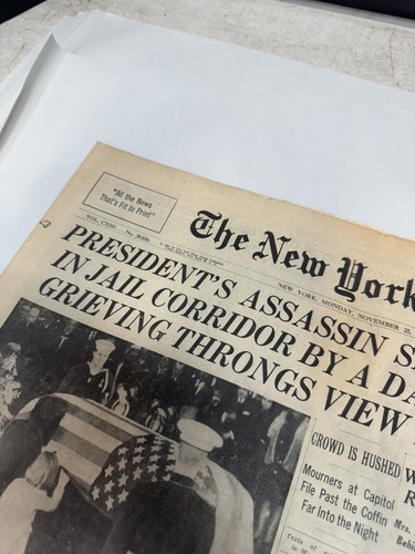 New York Times November 25 1963 Kennedy Dead Assassin Shot to Death | eBay