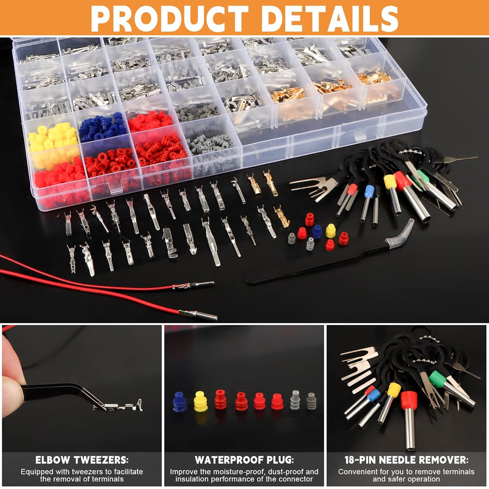 969Pcs Automotive Pin Connectors Kit,28 Types Electrical Terminal Pins ...