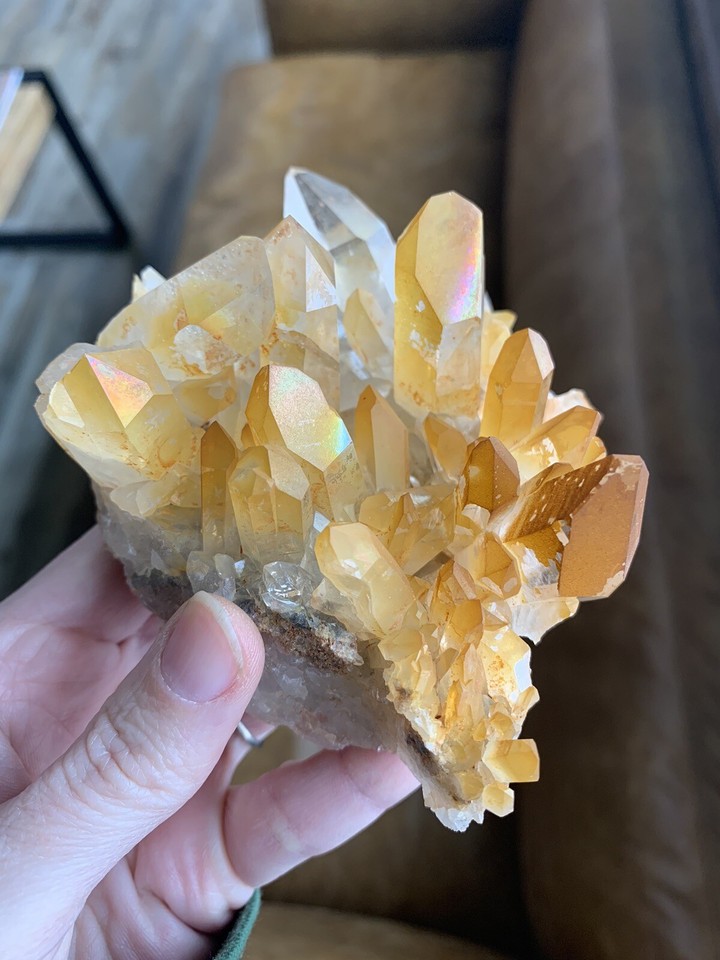 Golden Healer Coating Crystal Cluster with a Carbon Phantom from ...