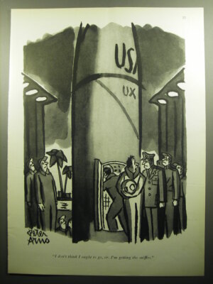 1958 Cartoon by Peter Arno - I don't think I ought to go, sir | eBay