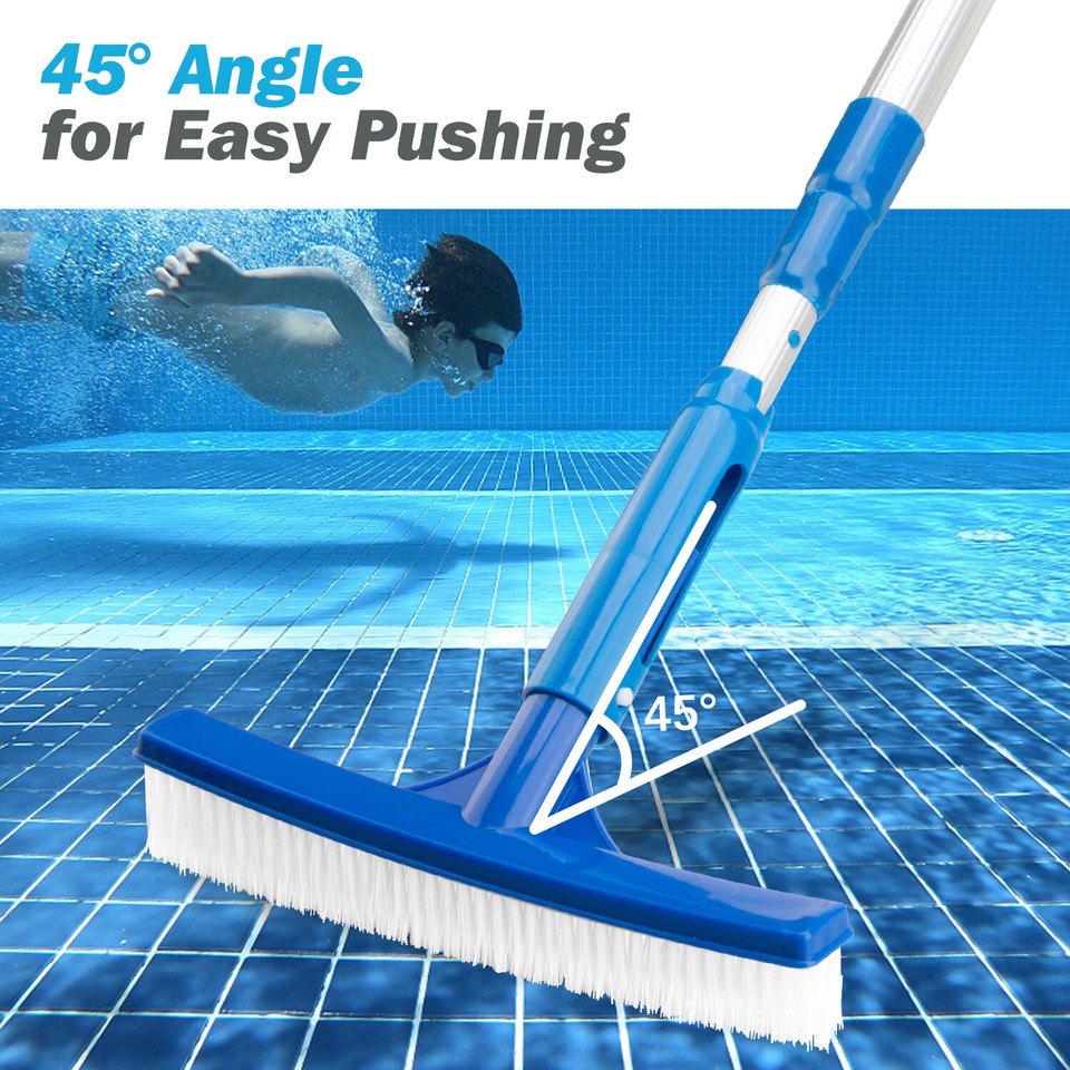 Pool Cleaning Brush Heavy Duty Floor Wall Pool Spa Brush Aluminum ...