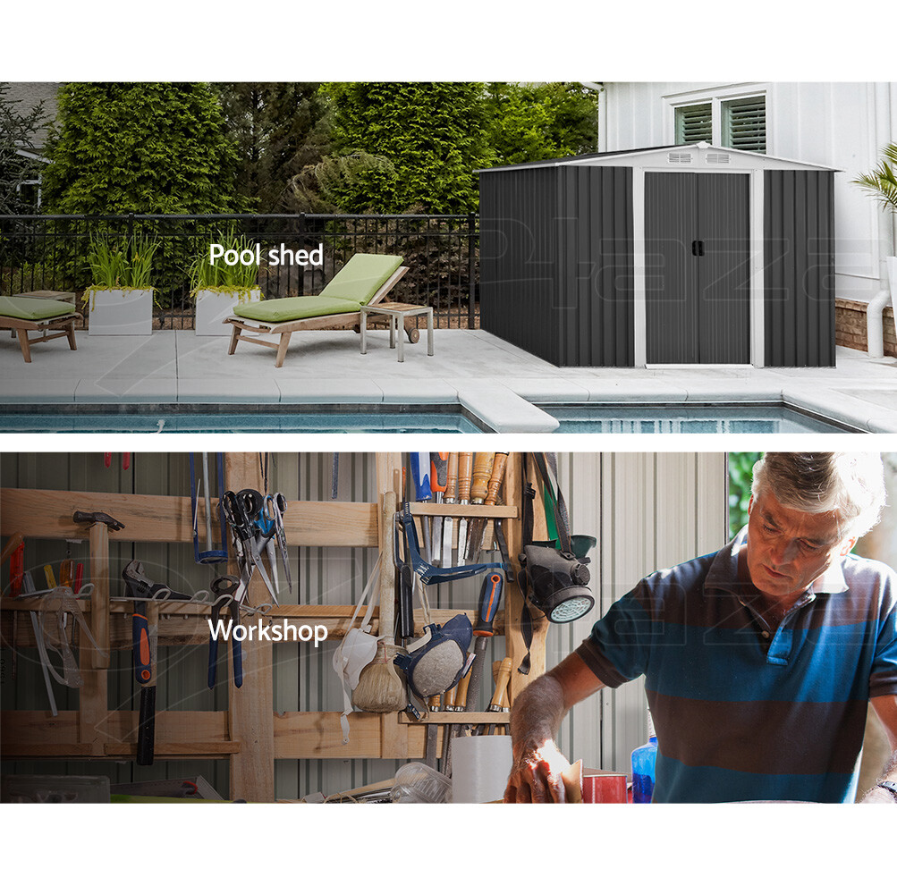 Giantz Garden Shed Outdoor Storage Sheds Workshop Shelter Metal Base ...