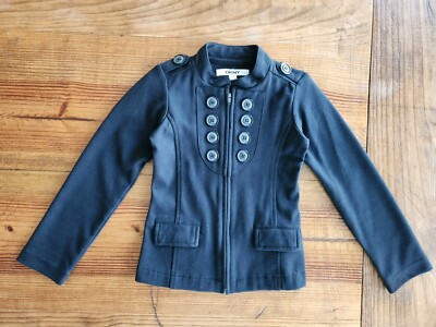 DKNY Girls 5 Black Jersey Knit Military Style Jacket | eBay