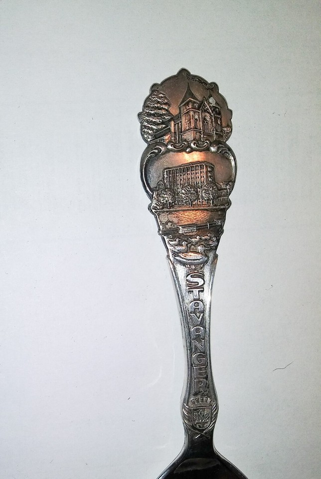 Vintage Silver Souvenir Collector Spoon Stavanger Norway Backstamped 6 ...
