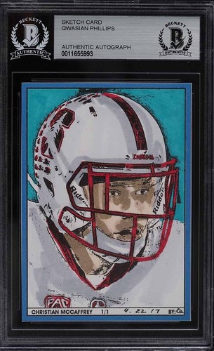 Christian McCaffrey Original Art Sketch Card CMC 49ers Stanford ...