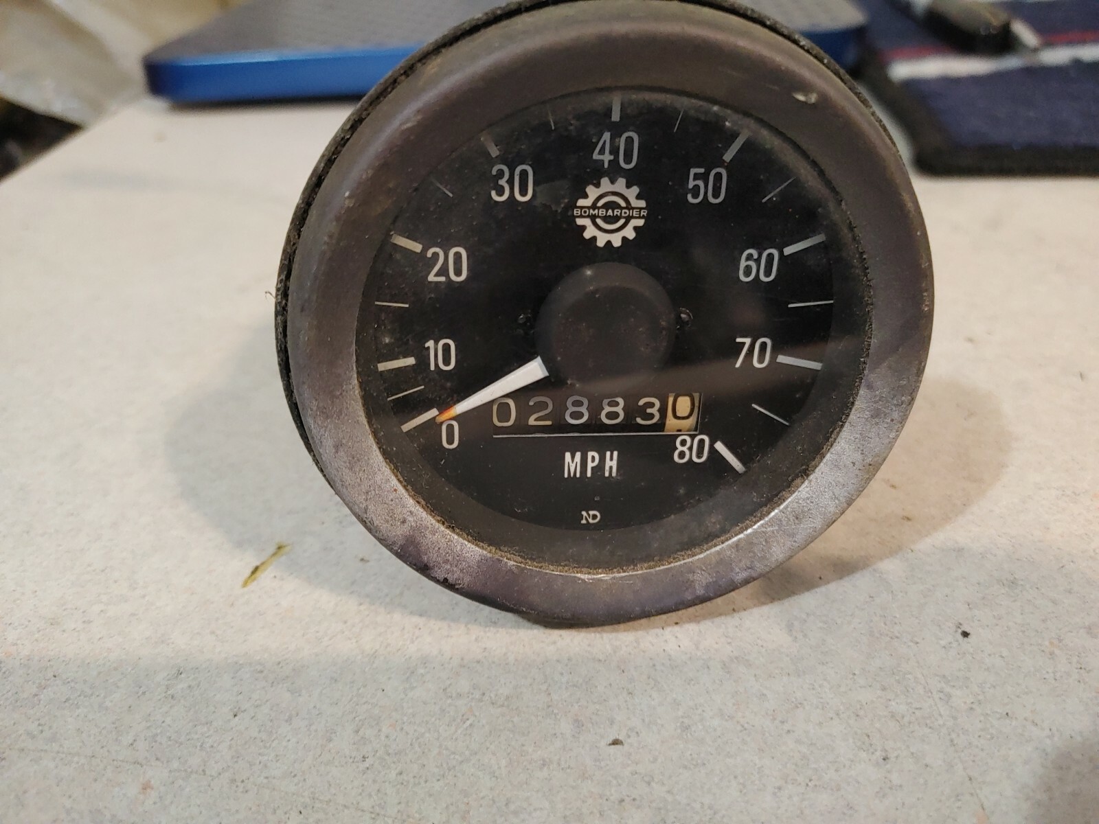 Vintage Bombardier Snowmobile Speedometer Gauge 0-80 Mph 2883 miles | eBay